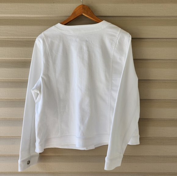 Talbots | Jackets & Coats | Talbots White Denim Jacket Size Xl | Poshmark